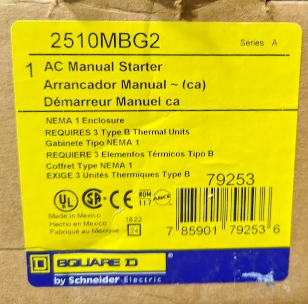Square D 2510MBG2 : Manual Starter – Ohio Electric Supply