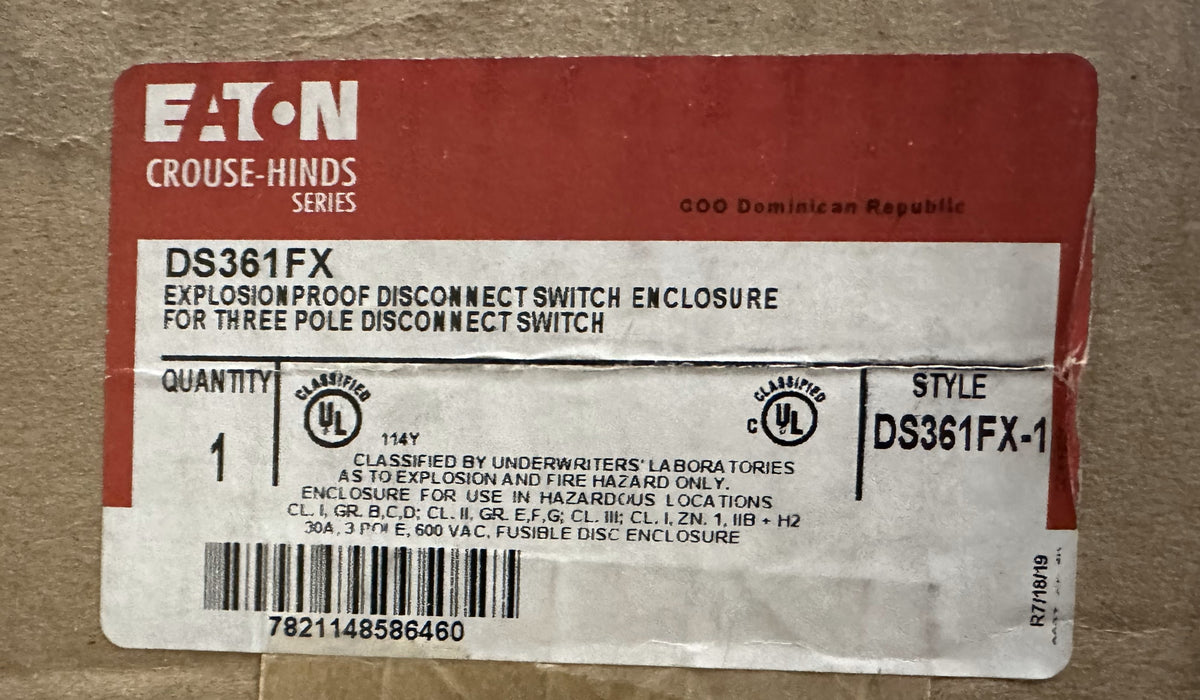 Eaton DS361FX : Explosion Proof Disconnect Switch Enclosure – Ohio ...