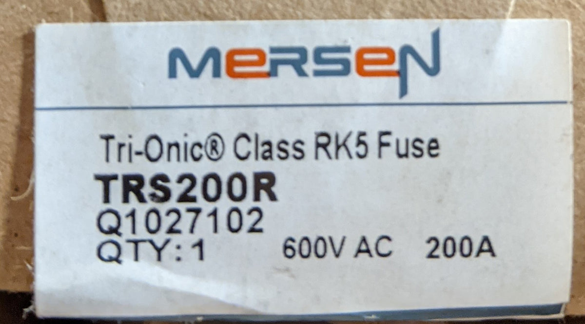 Mersen TRS200R : 200A Fuse, 600V, Class RK5 – Ohio Electric Supply
